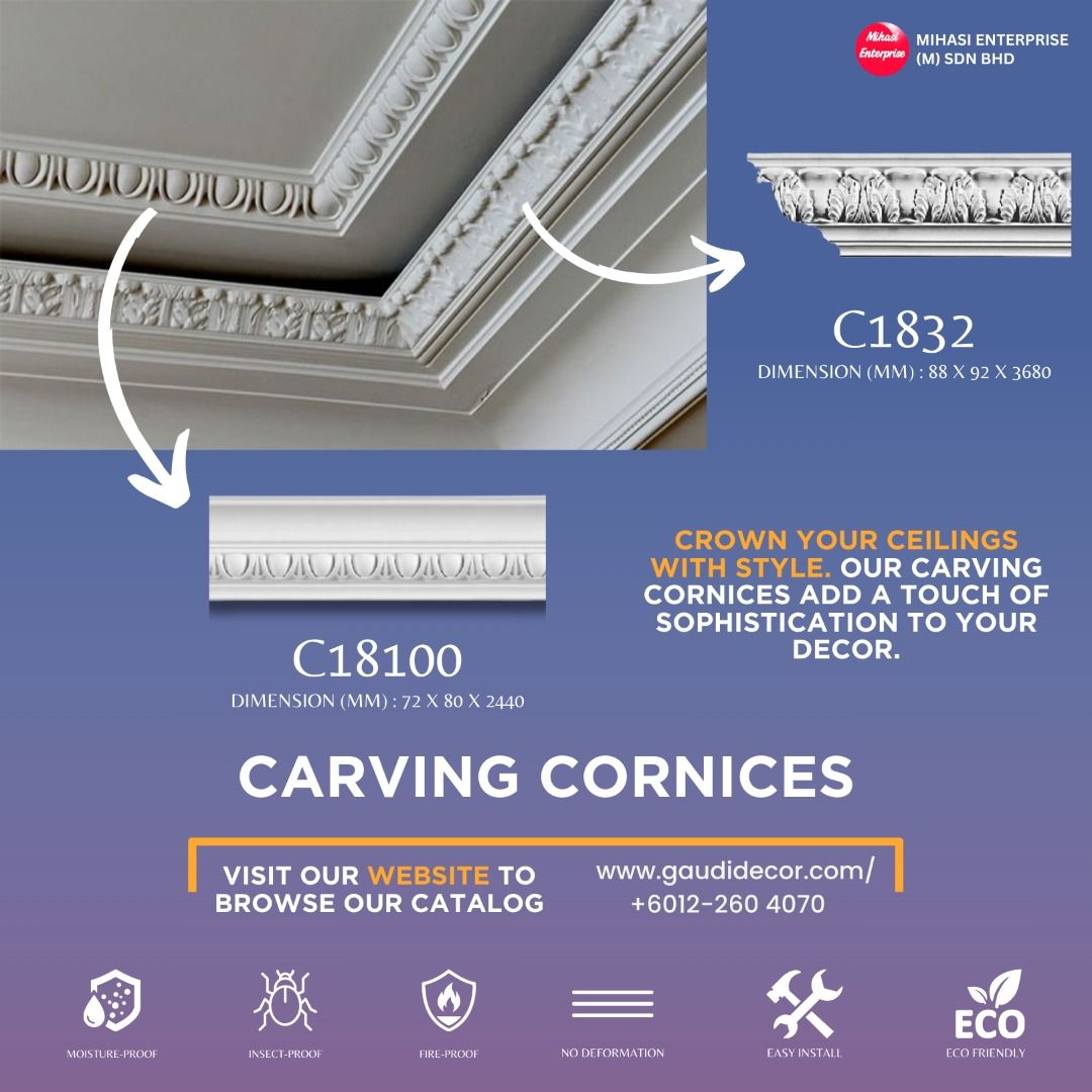 CARVING CORNICES, PLAIN CORNICES - FACTORY DEAL, Furniture & Home ...