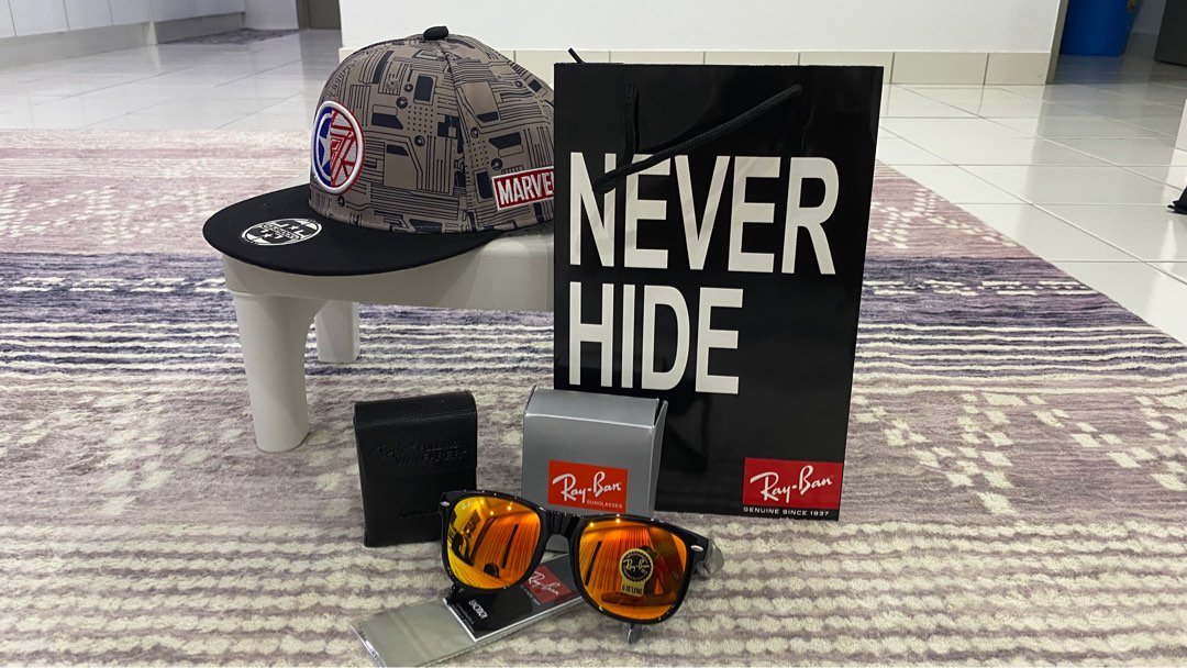 COMBO menarik!!! Rainbow Ray-Ban Folding Wayfarer sunglasses With G ...