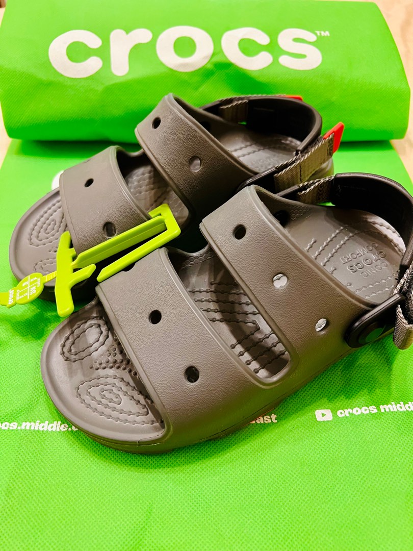 CROCS all - Terrain sandals Gray, Women's Fashion, Footwear, Flats ...