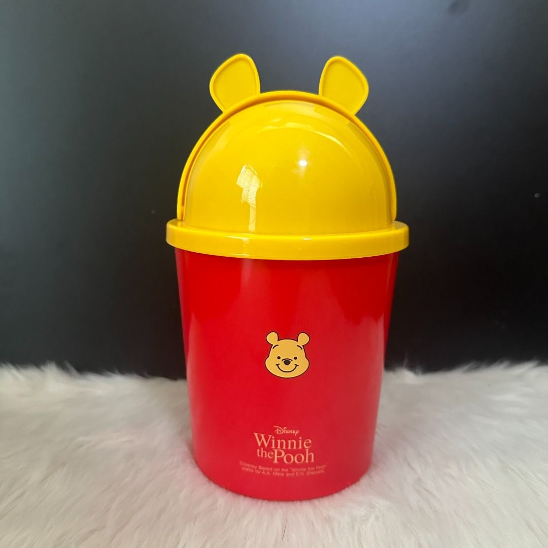 Daiso Winnie the Pooh Plastic Mini Trash Bin, Hobbies & Toys ...