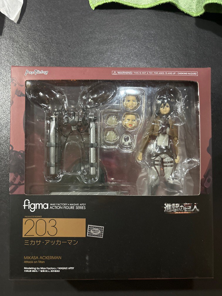 Figma 203 Mikasa Ackerman Attach on titan, 興趣及遊戲, 玩具 & 遊戲類 - Carousell