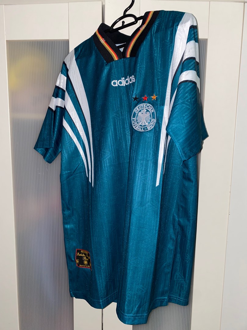 Germany retro 1996 away jersey, Men's Fashion, Activewear on Carousell