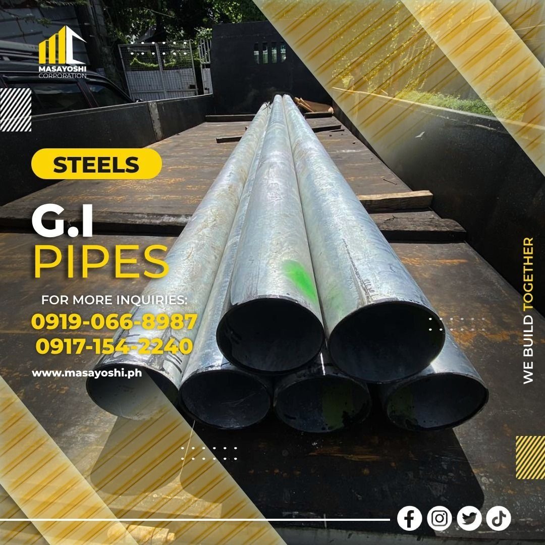 GI Pipes 4", Galvanized Iron Pipes Sched 20, G.I. Pipes, Steel Pipe, Metal, Construction ...