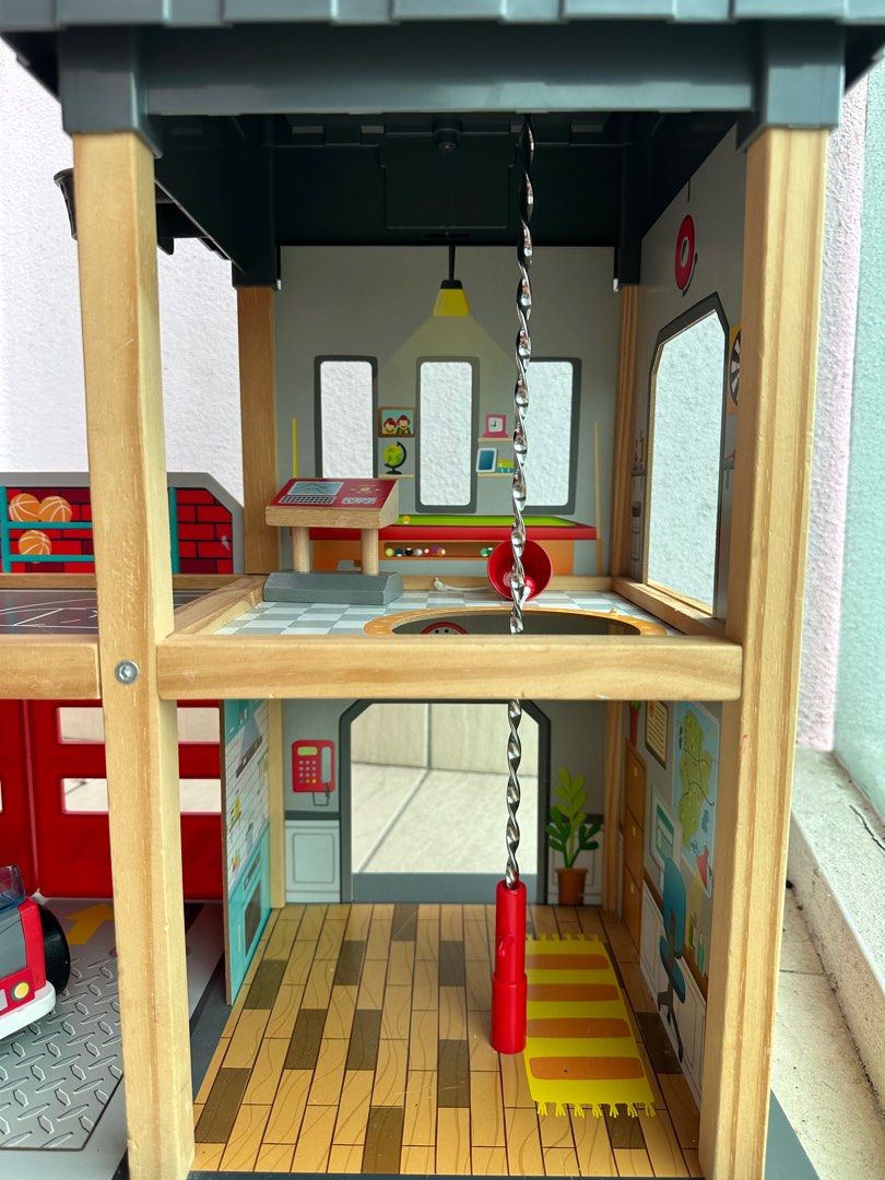 Hape 3023 Station Fire Truck and Helicopter Suitable For Age 3+ Years ...