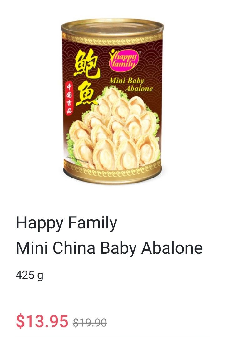 Happy Family Mini Baby Abalone (6 Cans), Food & Drinks, Packaged ...