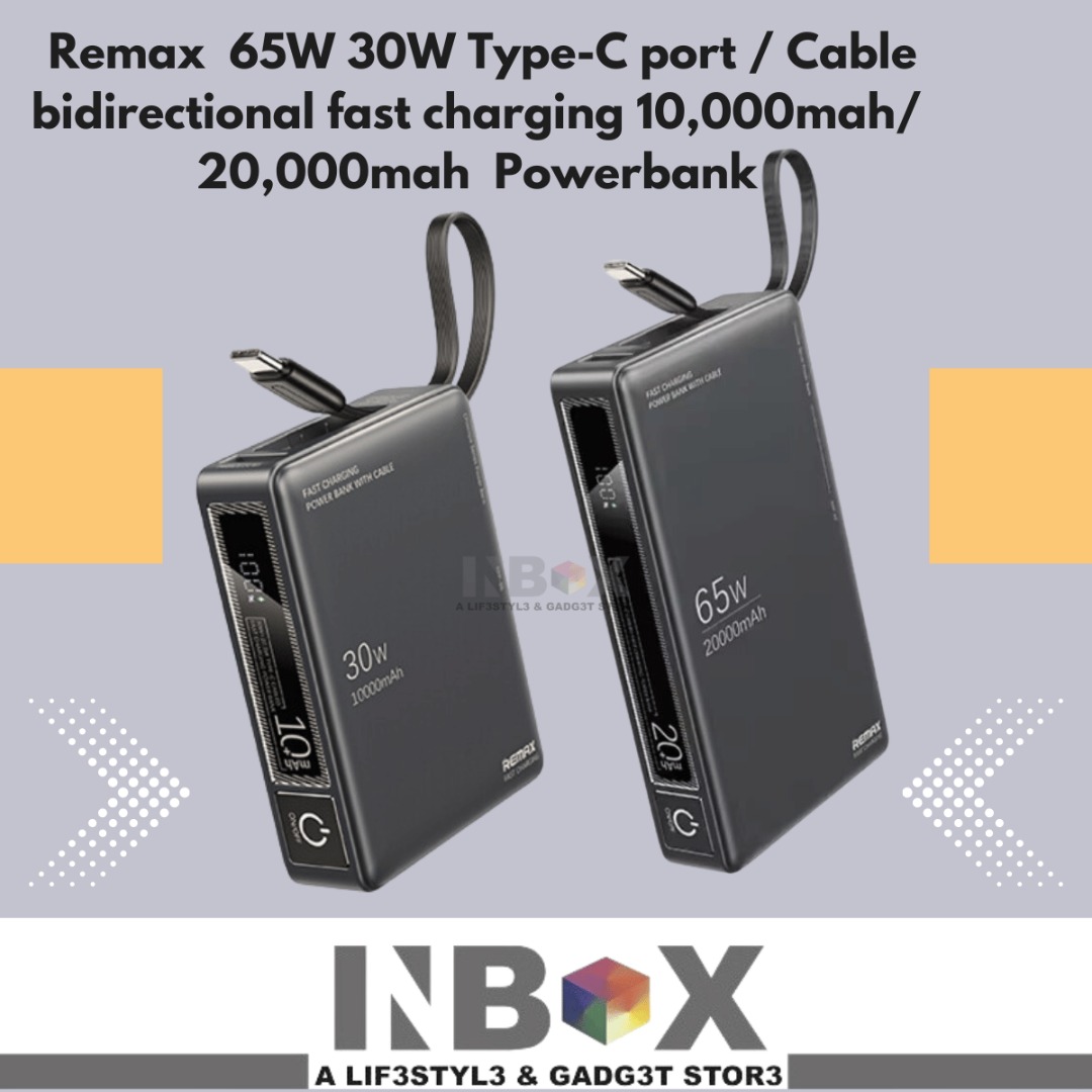 IN-BOX Remax 65W 30W Type-C port / Cable bidirectional fast charging 10 ...