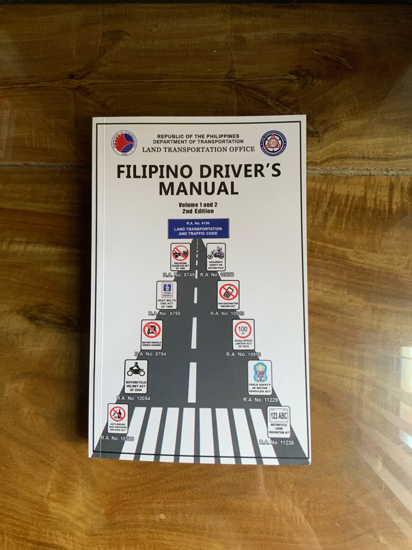 LTO Filipino Driver's Manual Vol. 1 & 2, 2nd edition, Hobbies & Toys ...