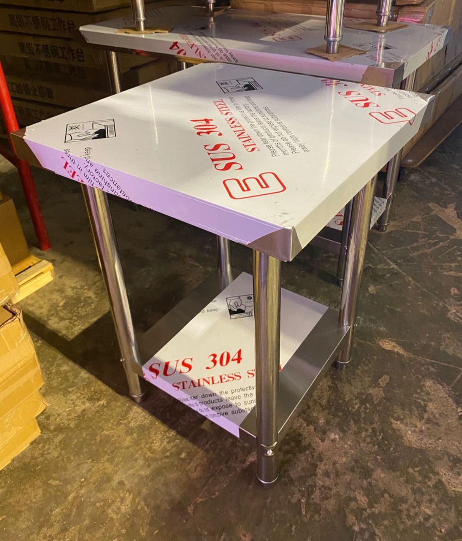 NEW S/STEEL TABLE HEAVY DUTY 60cmX60cm (2FTx2FT), Furniture & Home ...