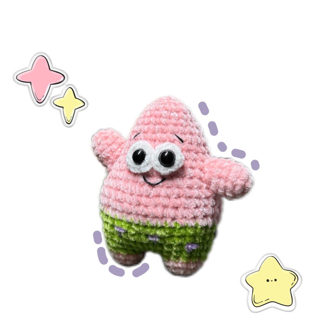 Patrick star crochet keychain, Hobbies & Toys, Stationery & Craft ...