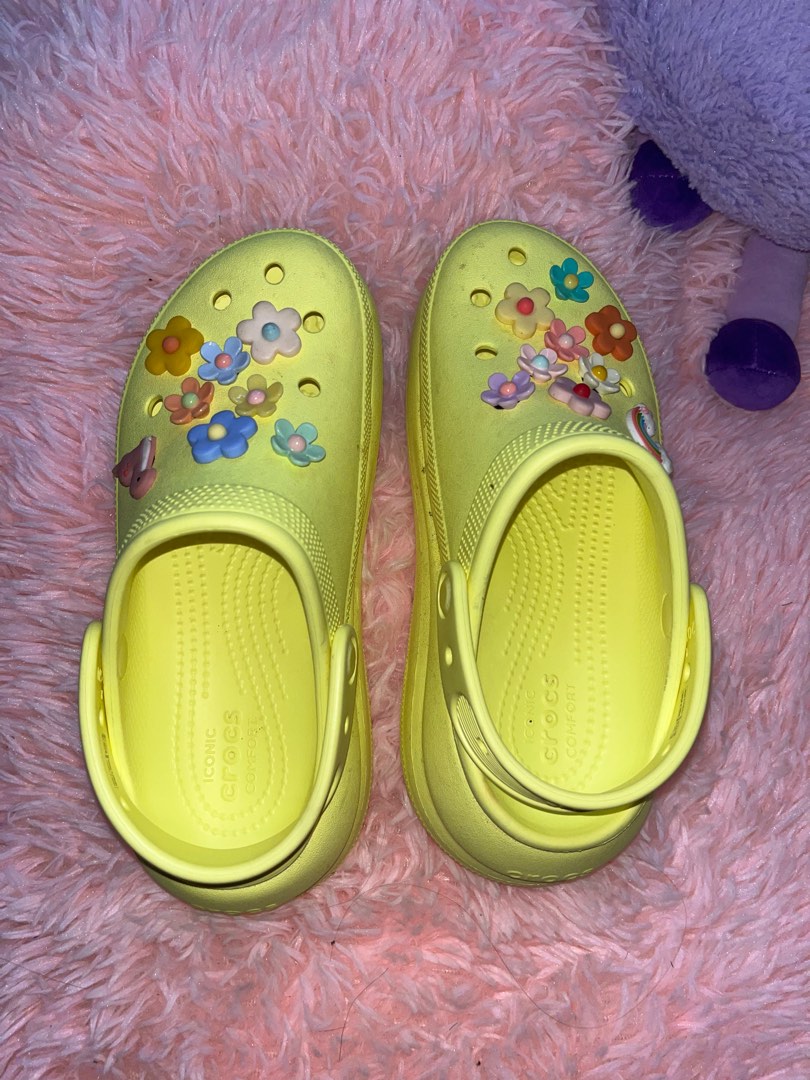 rush rare platform crocs neon yellow (jibbits not included), Women's ...