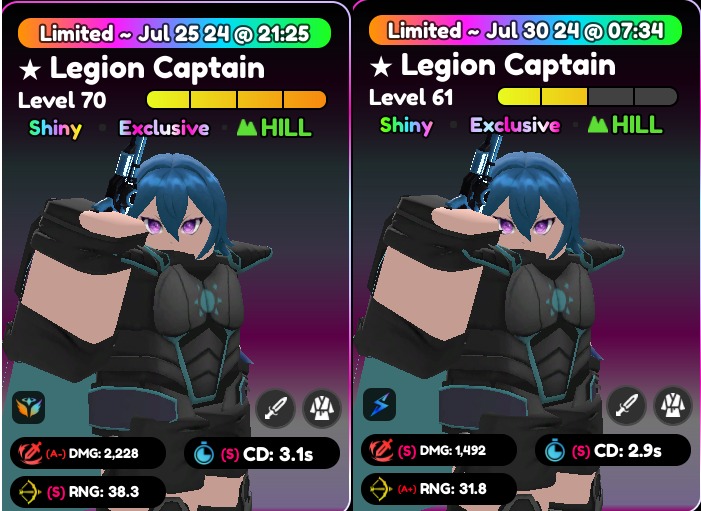 Shiny Legion Captain Bundle (Requiem LC and Sonic LC) Anime Defenders ...