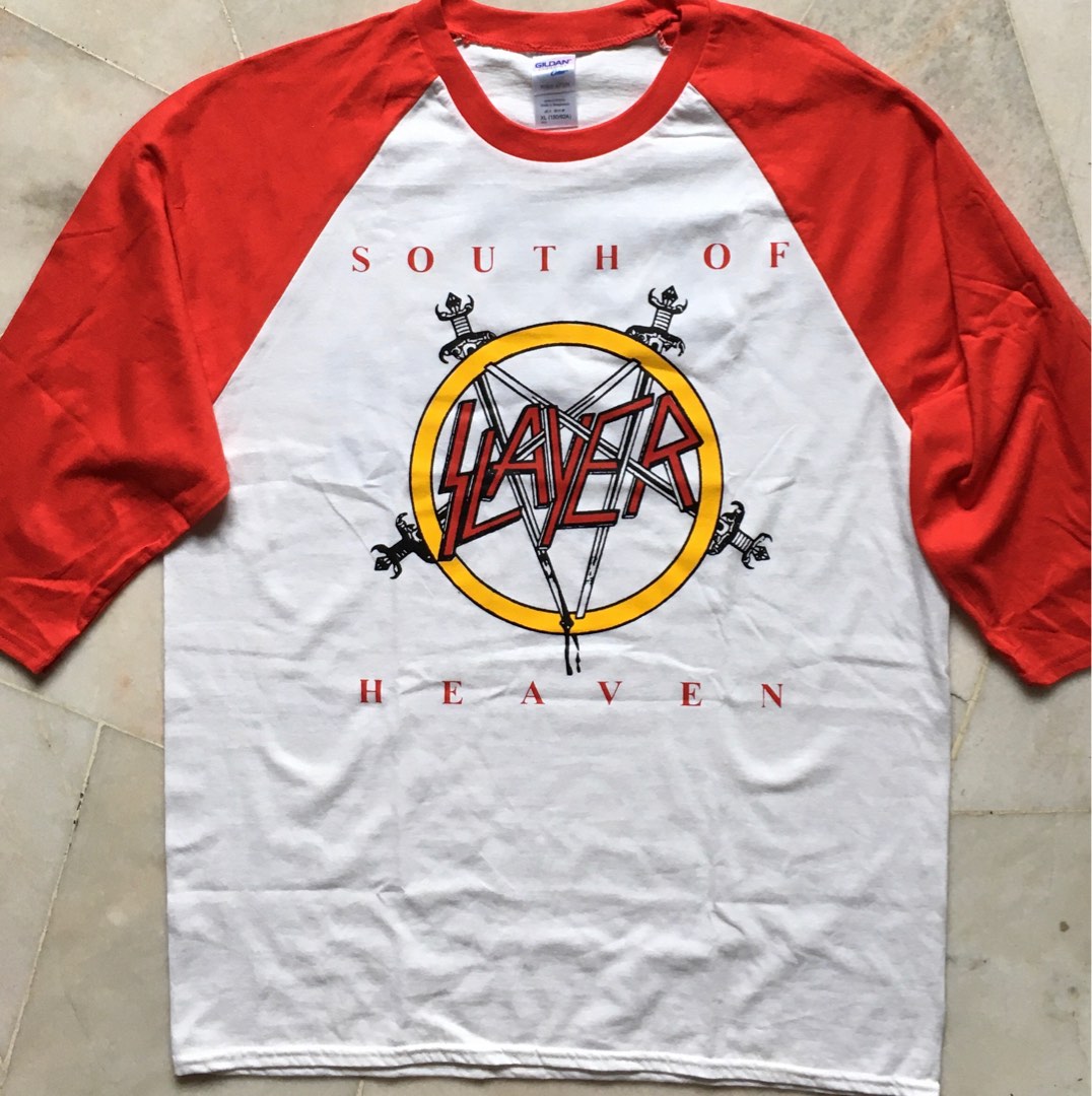 SLAYER South Of Heaven Baseball Raglan 3 Quarter Shirt Sodom Motorhead ...