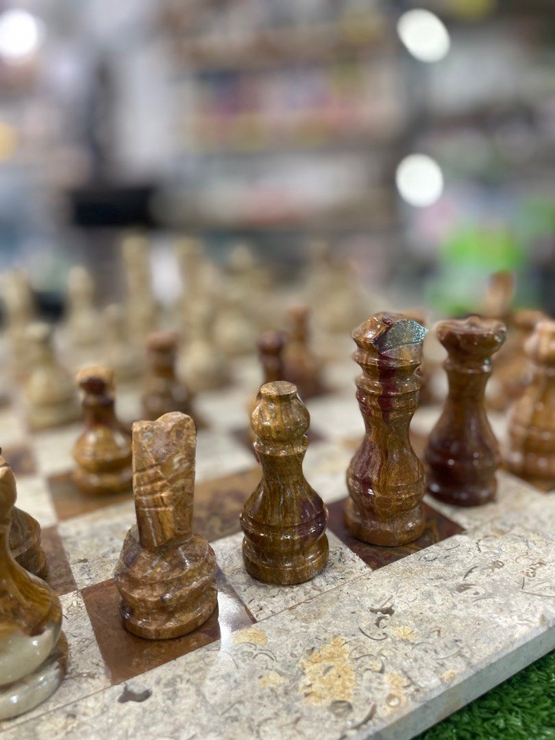 Stone Brown Chess Board with Case 39x39cm, Hobbies & Toys, Toys & Games ...