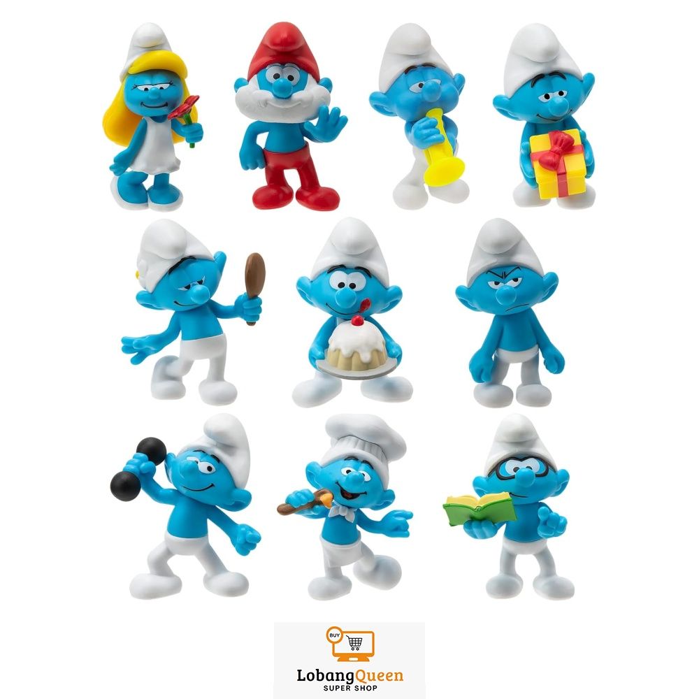 The Smurfs 40TH Anniversary Classic Figure 10 Pack - Features 2-Inch ...