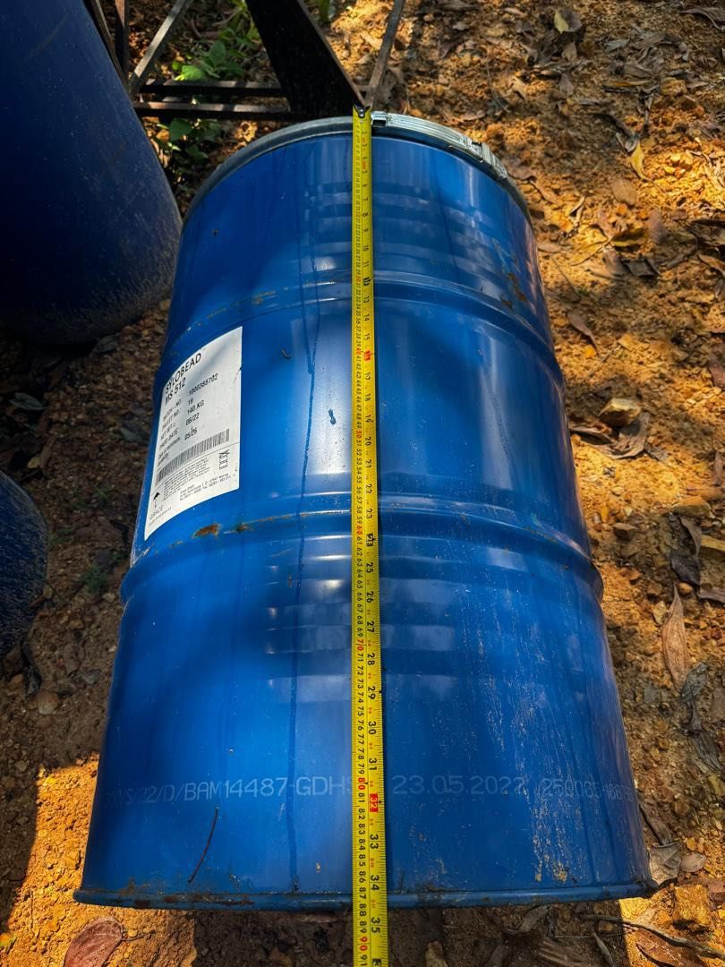 TONG BESI BIRU/TONG DRUM/TONG BBQ/200L, Furniture & Home Living ...