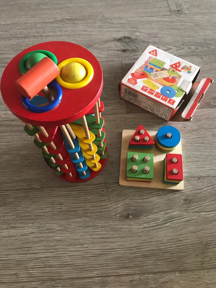 Wooden child motor skill toy/ wooden shape sorted toy (whole set ...