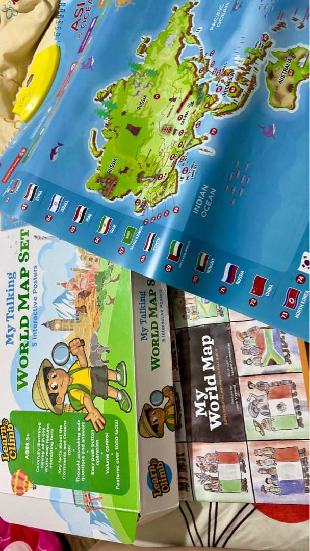 World Map Talking posters, Hobbies & Toys, Toys & Games on Carousell