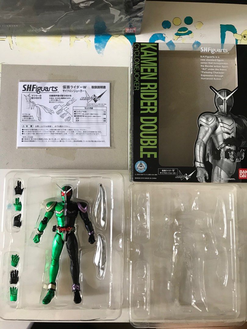 中古已開 不是真骨雕 shf shfiguarts Kamen rider double cyclonejoker 幪面超人 W 仮面 ...