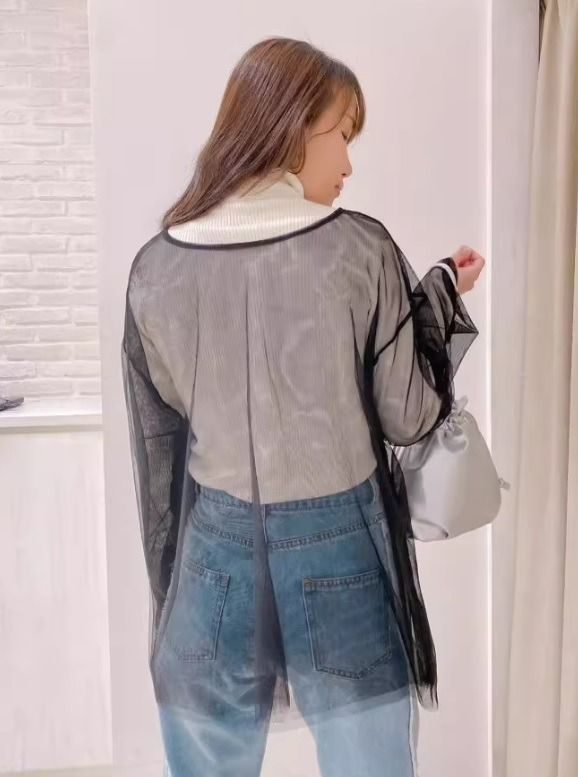 全新日本 TIP TOP + POCKET 黑色圓領網紗蝴蝶結外套 (官網同步) ON SALES$128 全場現貨, 女裝, 外套及戶外衣服 - Carousell