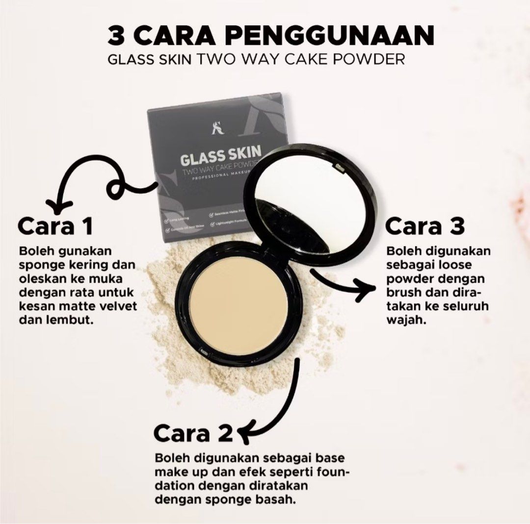 AS Glass Skin Two Way Cake Powder ***Free Powder Brush & 1 Random Gift ...