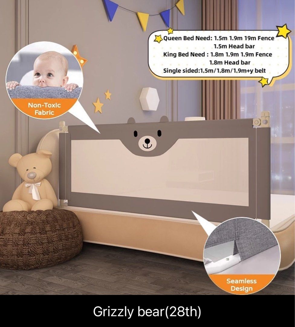 Baby bed fence (For King Sized bed), Babies & Kids, Baby Nursery & Kids ...