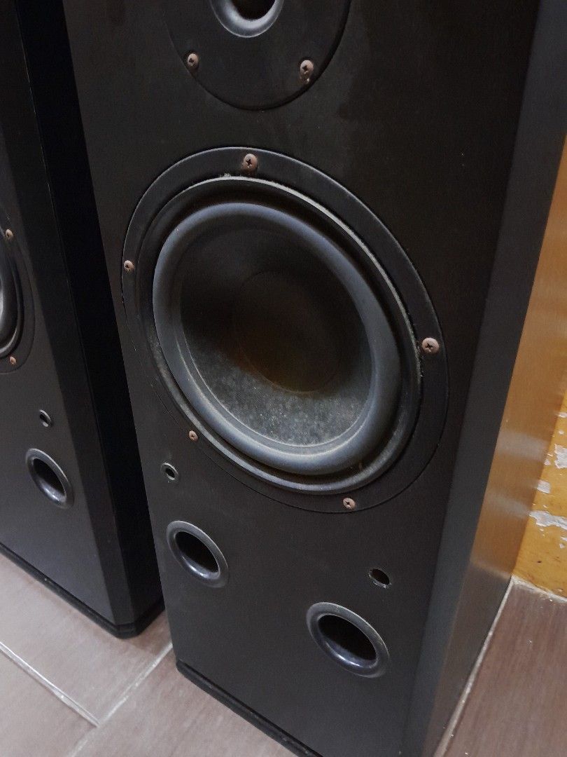 Bomb BS 808 Floor Speaker 3 Way Reflex 250Watts 8Ohms Pair Made In USA 1 Tweeter Out, Audio ...