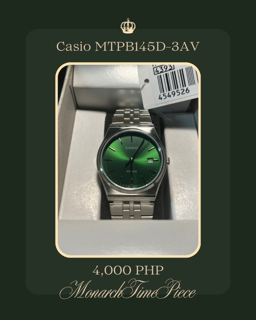 Casio MTPB145D-3A Green Dial (BELOW SRP), Men's Fashion, Watches ...
