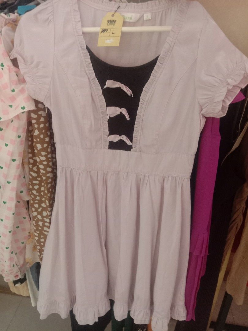 Coquette pink ribbon dress, Women's Fashion, Dresses & Sets, Dresses on ...