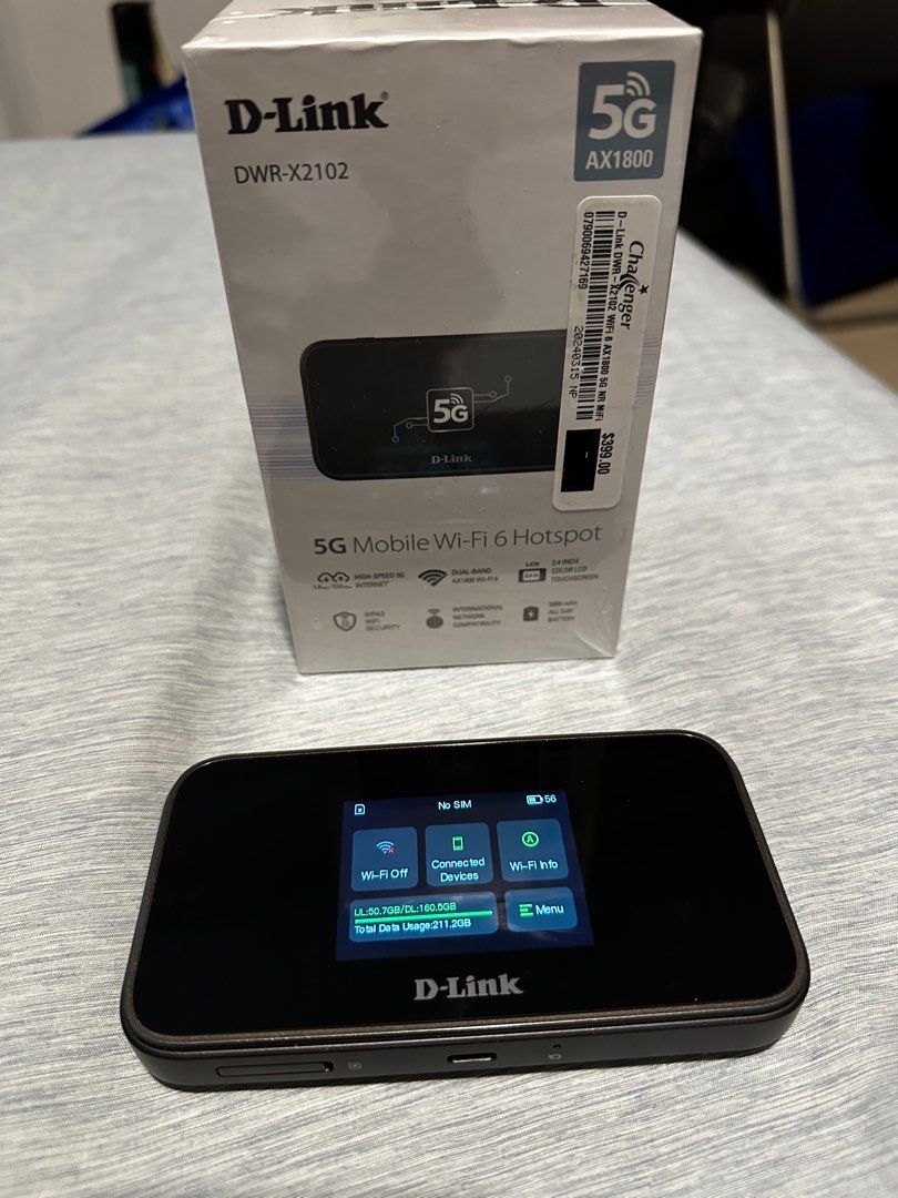Dlink 5G Mifi DWR-X2102 AX1800 Mobile Hotspot Wifi 6, Computers & Tech ...