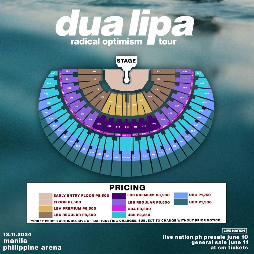 Dua Lipa Early Entry Floor 2pcs, Tickets & Vouchers, Event Tickets on ...