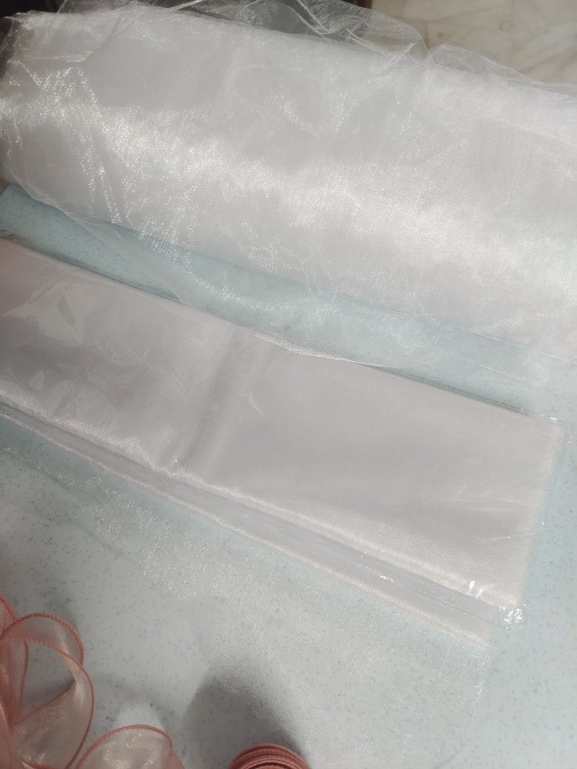 Flower bouquet gauss organza cloth and ribbon, Hobbies & Toys ...