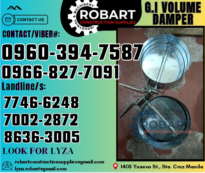 GI Volume Damper, Commercial & Industrial, Construction Tools ...