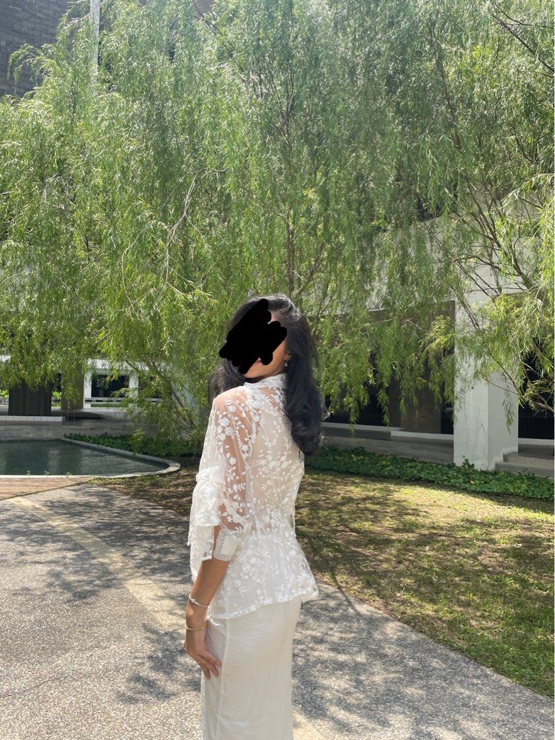[Rent]Lace Kebaya Putih full set , Women's Fashion, Muslimah Fashion ...