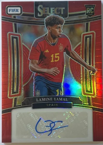 Lamine Yamal select red autograph, Hobbies & Toys, Toys & Games on ...