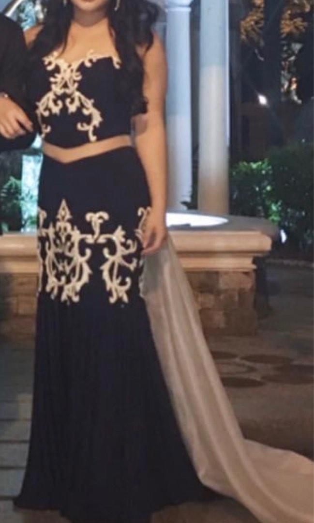 Midnight Blue Prom Gown, Women's Fashion, Dresses & Sets, Evening ...
