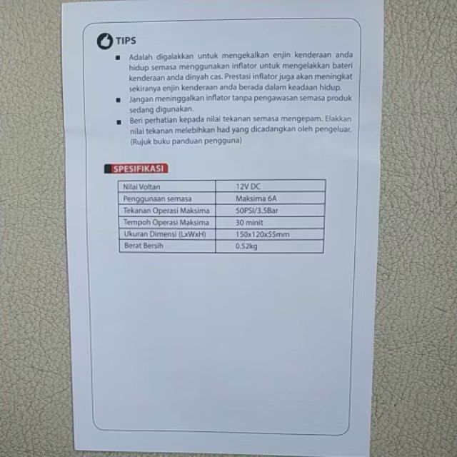 ORI Toyota Tyre pressure pump / Tyre inflator, Auto Accessories on ...