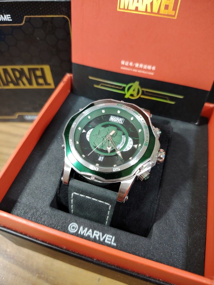 Original Marvel The Avengers Hulk Quartz Calendar Wristwatches Male ...