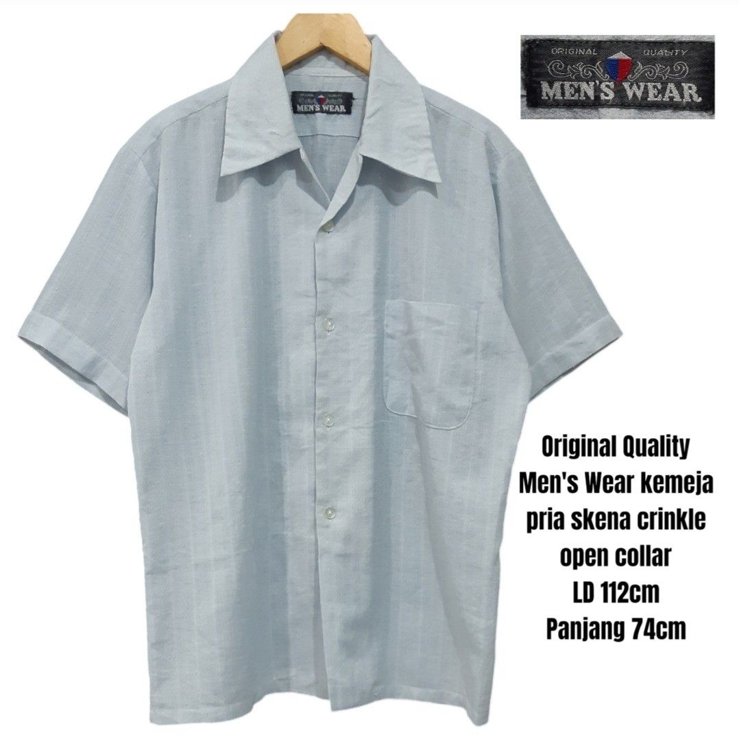 Original Quality Men's Wear kemeja pria skena crinkle open collar ...