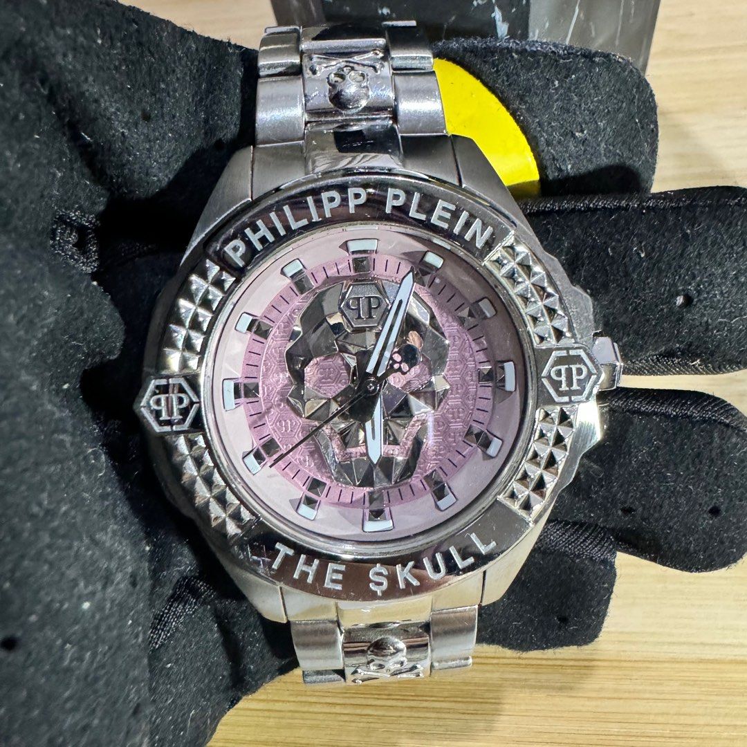 [Authentic] Philipp Plein THE $KULL Pink Dial Automatic Watch, Men's ...