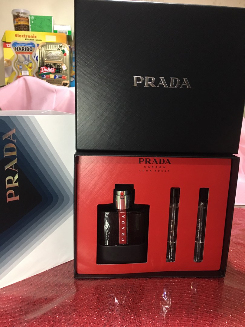 PRADA CARBON LUNA ROSSA EDT SET, Beauty & Personal Care, Fragrance ...