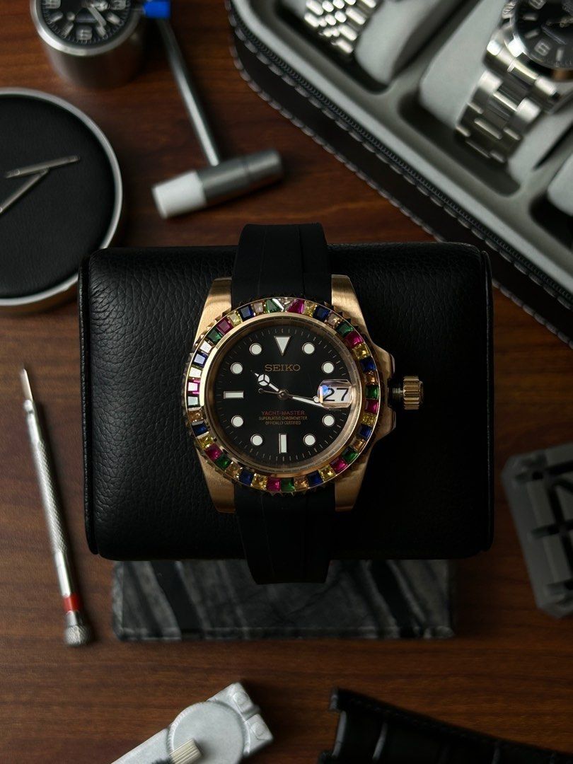 Seiko Rainbow Yachtmaster Bezel in Rose Gold Watch, Luxury, Watches on ...
