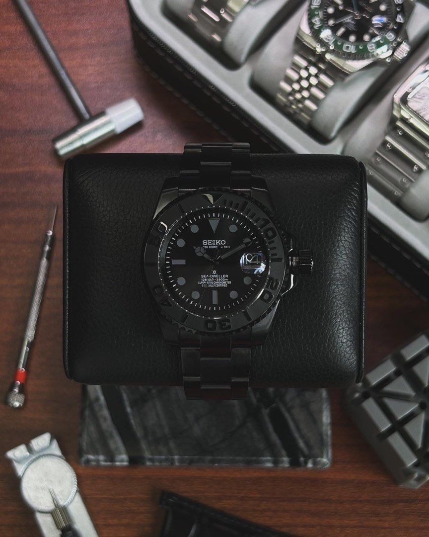 Seiko Stealth YachtMaster Mod Watch Seiko Mod, Luxury, Watches on Carousell