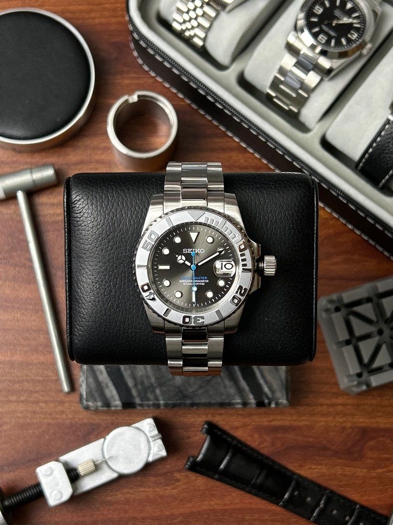 Seiko Yacht Master Mod in Rhodium Dial (BULK), Luxury, Watches on Carousell
