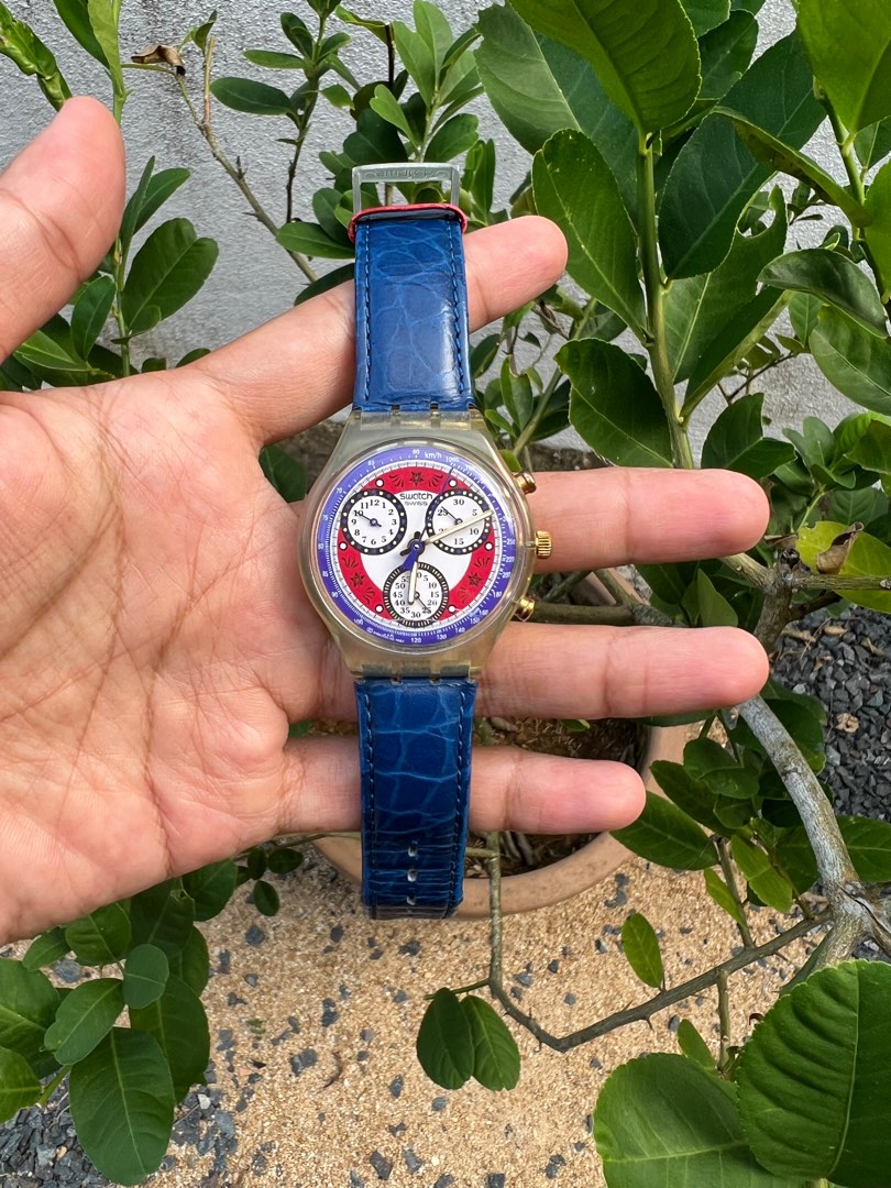 Swatch chronograph AG 1993 ocean breeze SCK107 vintage, Men's Fashion ...
