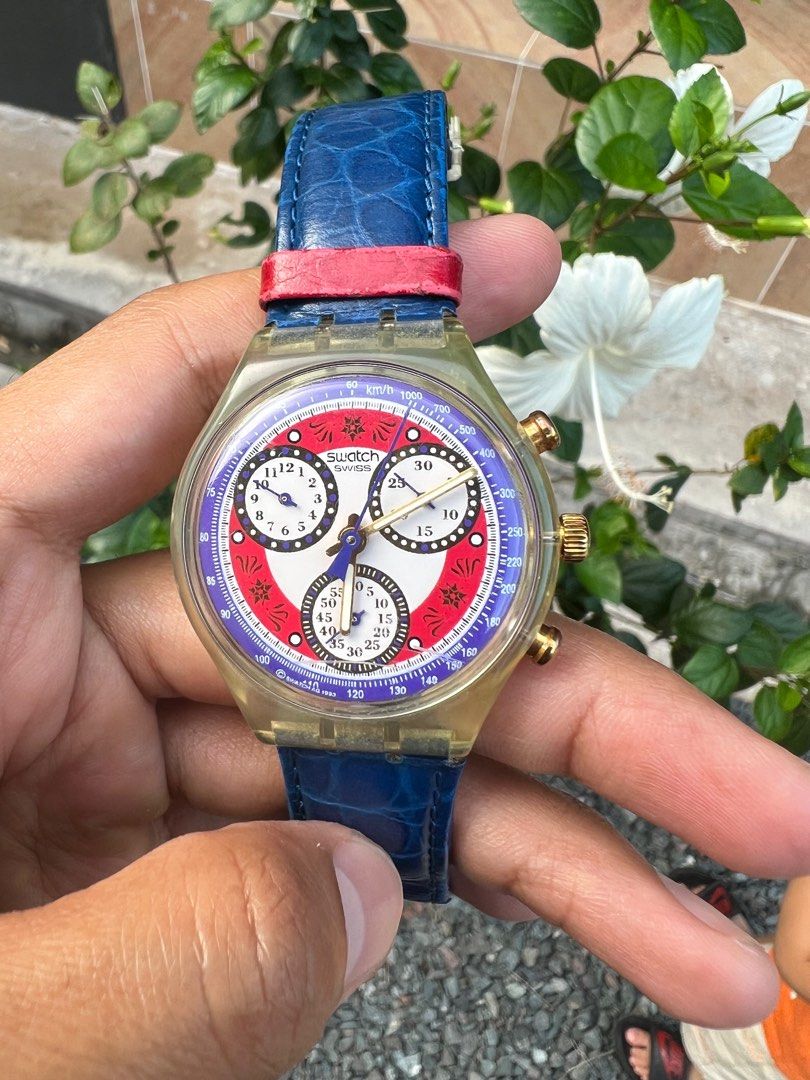 Swatch chronograph AG 1993 ocean breeze SCK107 vintage, Men's Fashion ...