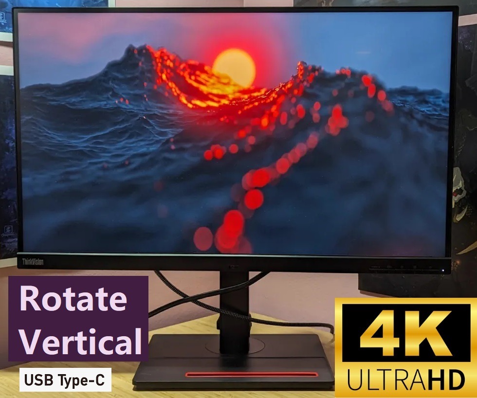 10pc Lenovo Thinkvision 32" 4K Reso UHD 2160p, Frameless IPS monitor ...