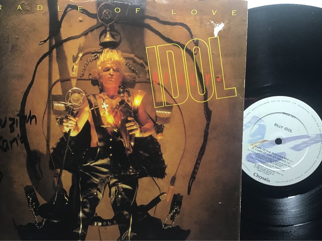 12 INCH Billy Idol - Cradle of Love OOP 12” VINYL RECORD Anubis Piring ...