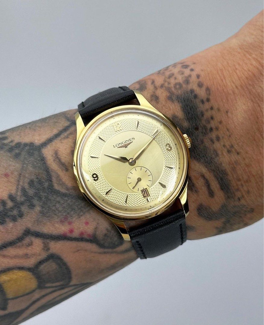 2000s 36mm Gold Longines Heritage Prestige Automatic Small Second Watch ...
