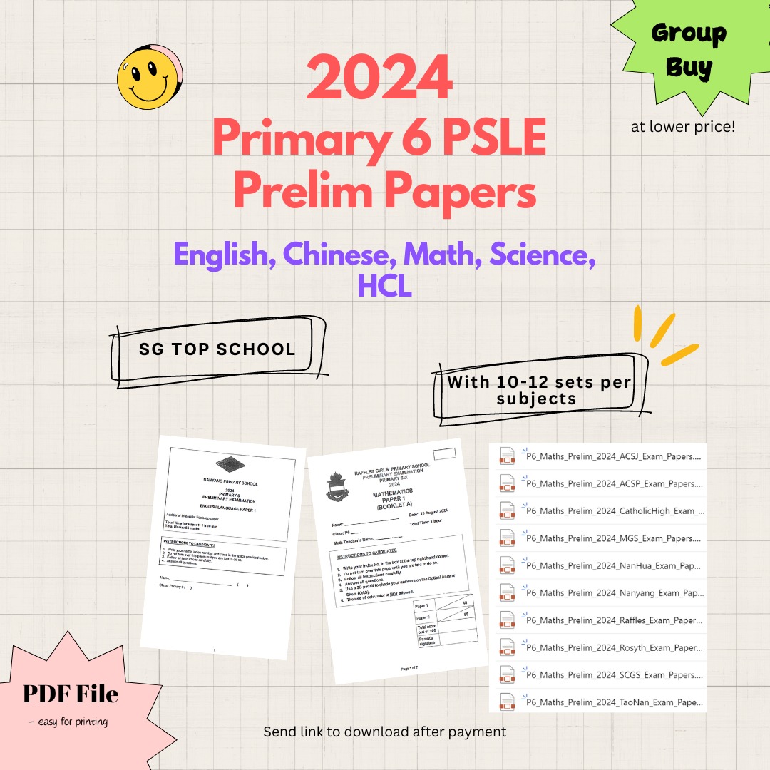 2024 Primary 6 PSLE Prelims - digital download, Hobbies & Toys, Books ...