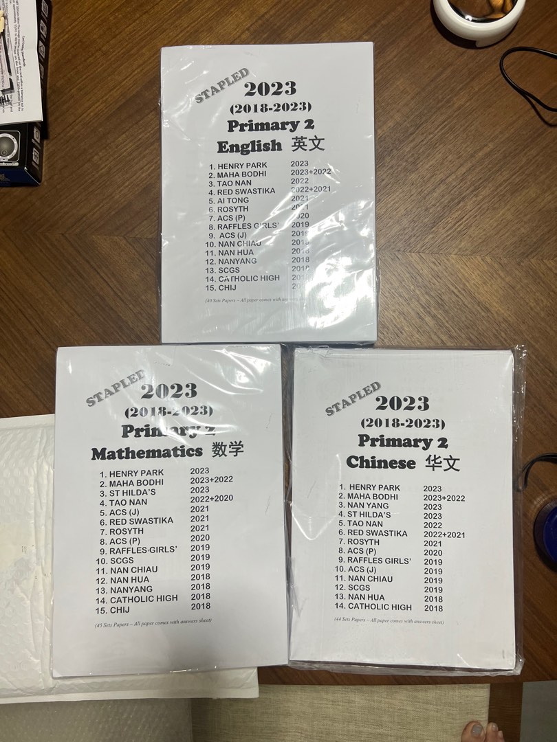 [3 subjects for $22] Primary 2 Chinese English Math EMC Examination ...